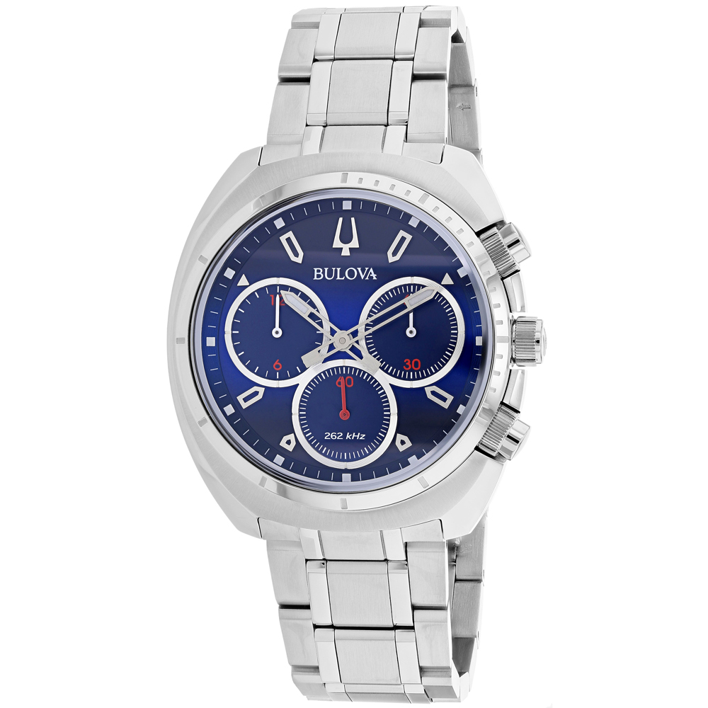 Bulova Stainless Steel Chronograph Mens Watch 96A185, Solar Time Inc